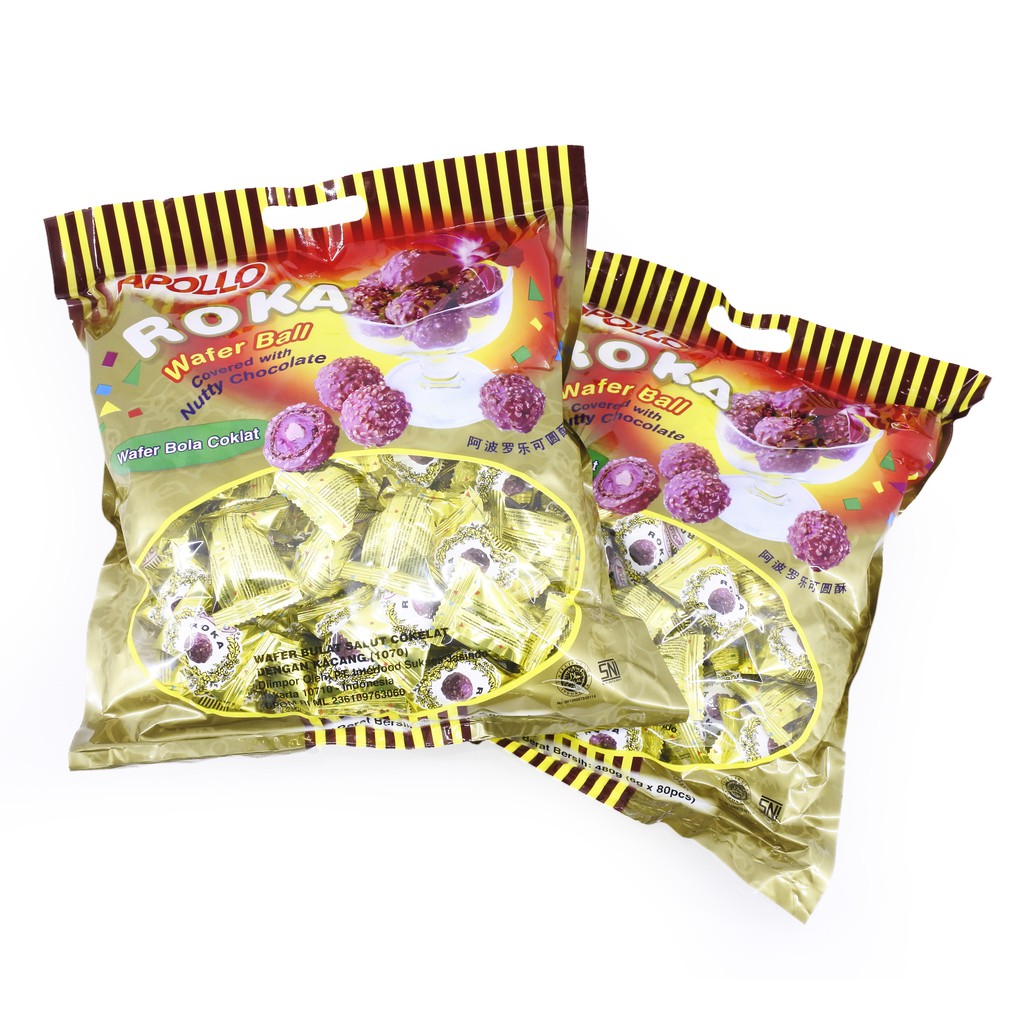 Jual Coklat Roka Apollo Wafer Ball Pack Isi 70 Pcs | Shopee Indonesia