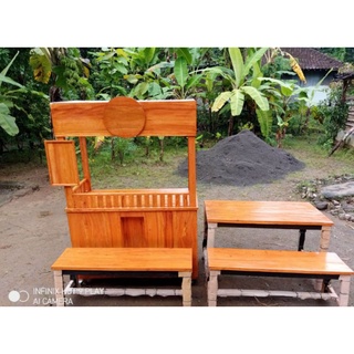 Jual gerobak jus buah dan satu set meja kursi free ongkir | Shopee ...