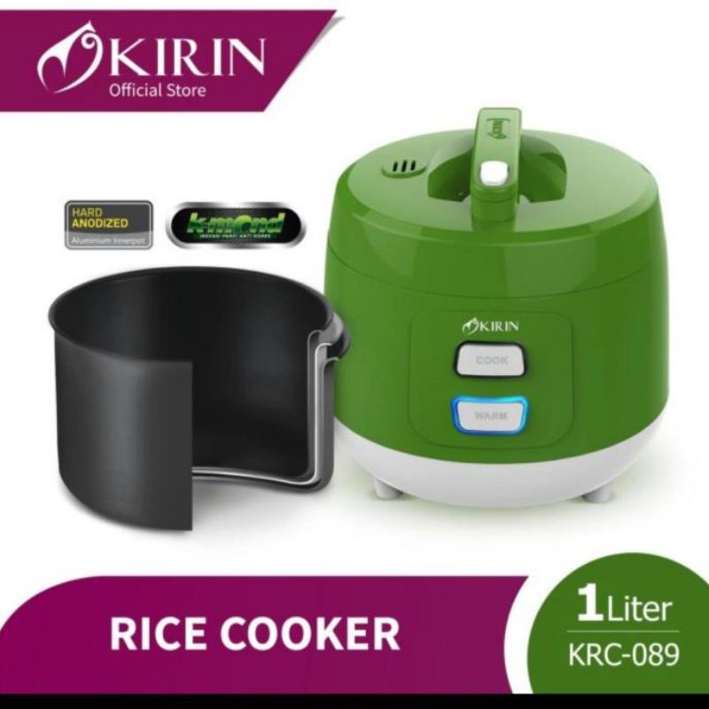 Jual KIRIN RICE COOKER 1 LITER KRC-089 WARNA HIJAU /MAGIC COM KIRIN ...