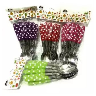 GJS - 12 PCS Sendok Makan Set Polkadot (LUSINAN) | Shopee Indonesia