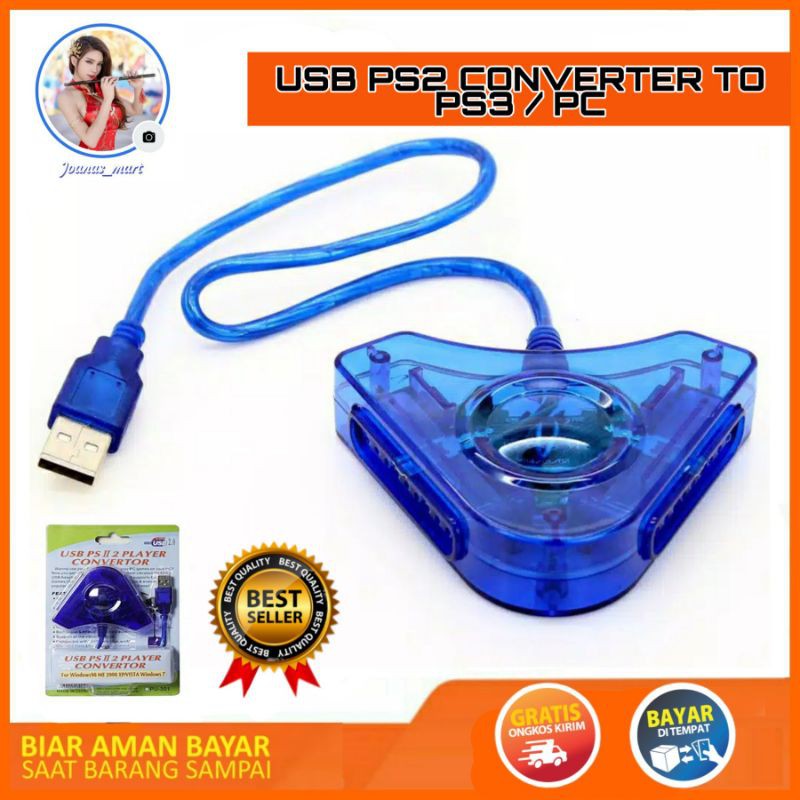 Jual Converter Stik PS2 ke PS3 / PC Double USB Indonesia|Shopee Indonesia