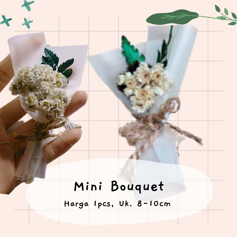 Jual (PART 1) Petite Mini Bouquet Dried Flower Buket Bucket Edelweis ...