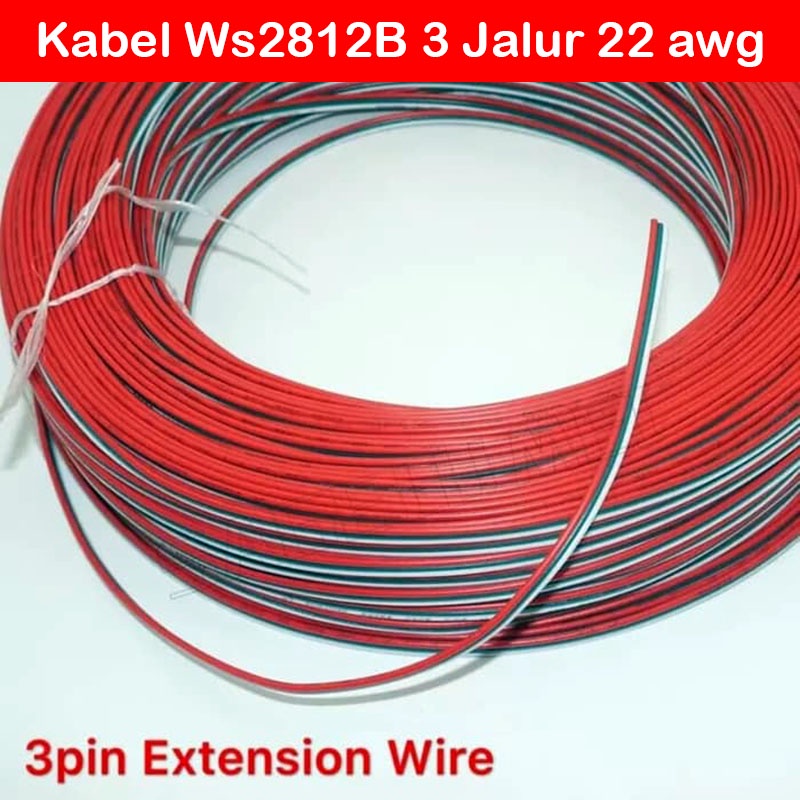 Jual Kabel LED Strip RGB 3 jalur WS2812B ws2811 ws2812 b pin 22 Awg per ...