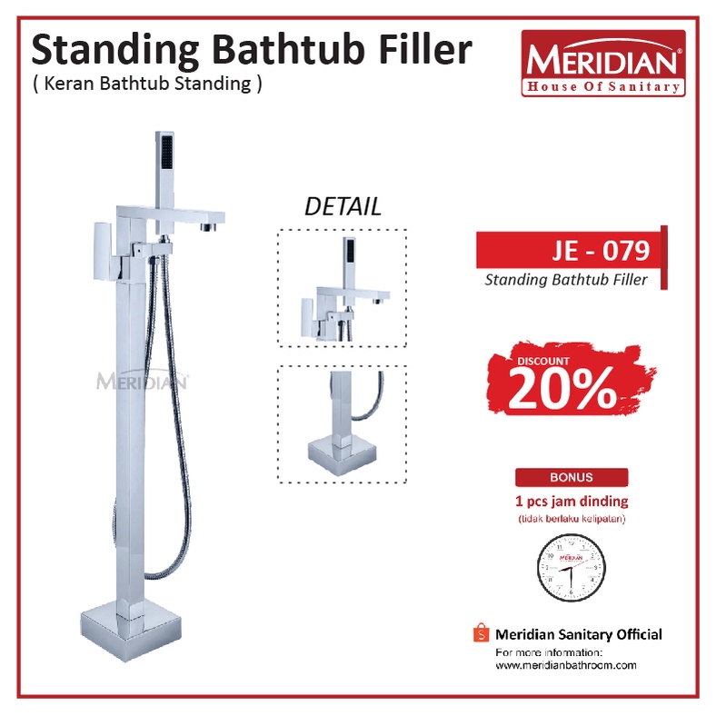Jual Kran Bathtub Standing MERIDIAN JE 079 | Shopee Indonesia