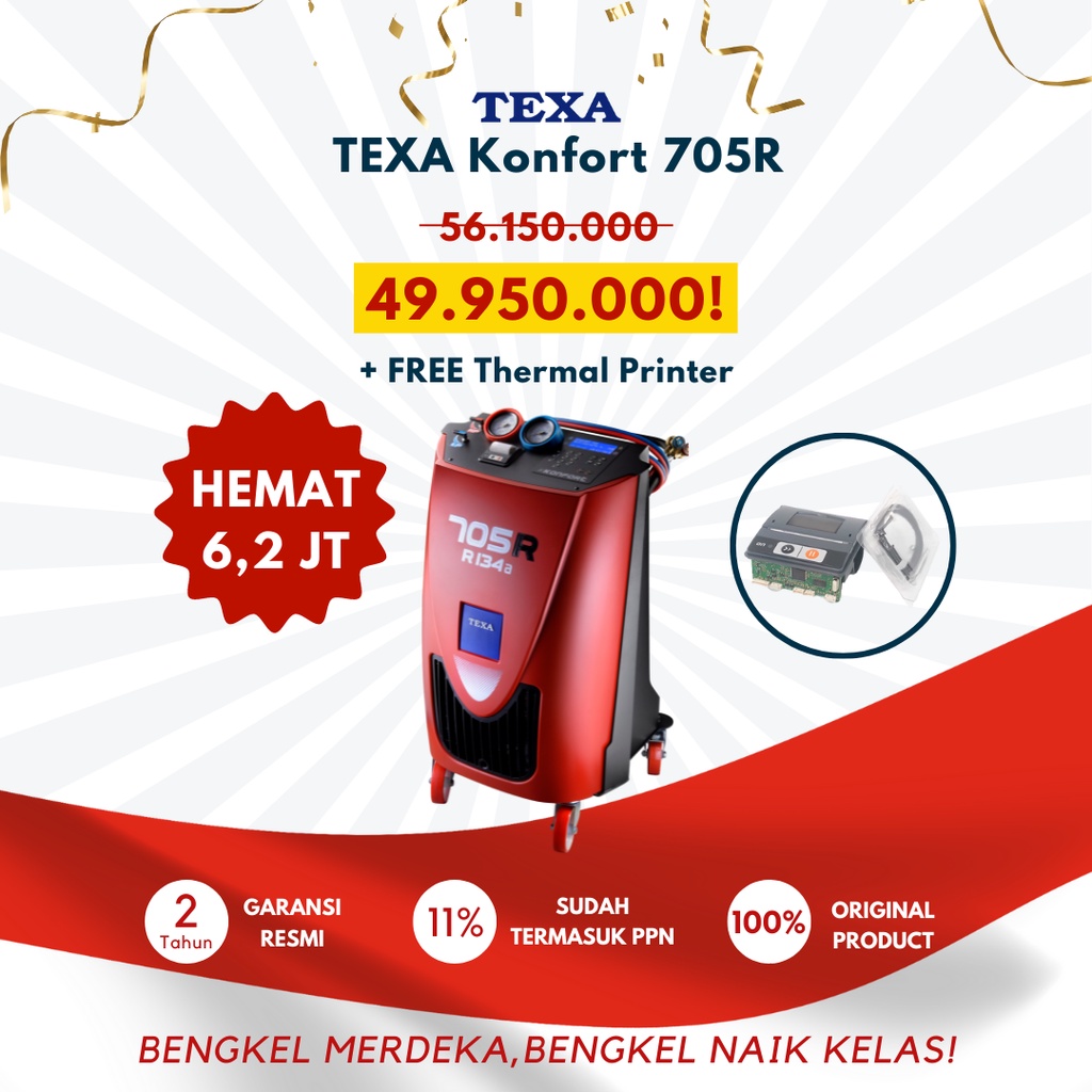 Jual TEXA Konfort 705R Mesin Service AC Dengan Jenis Refrigeran R134a ...