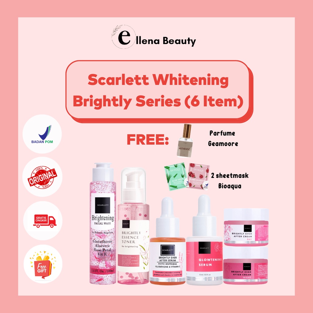 Jual SCARLETT WHITENING Paket Brightly Set Perawatan Wajah Lengkap ...