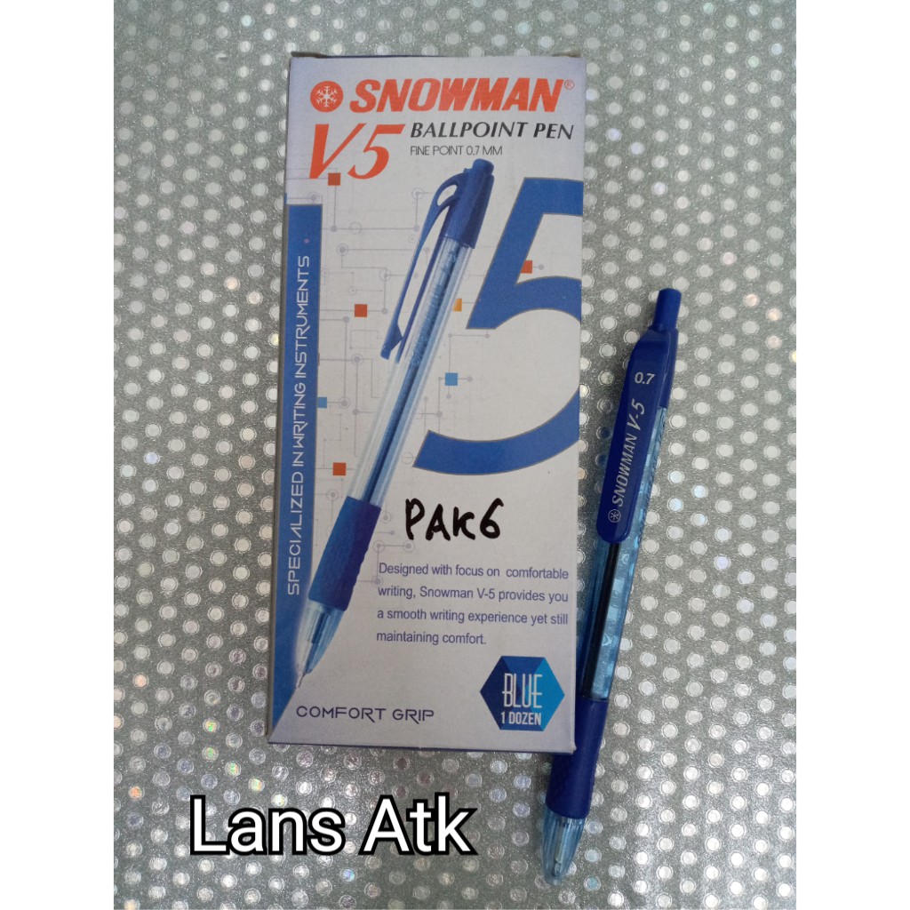 Jual Pulpen / Ballpoint Snowman V5 Warna Biru / Blue tebal dan bagus ...