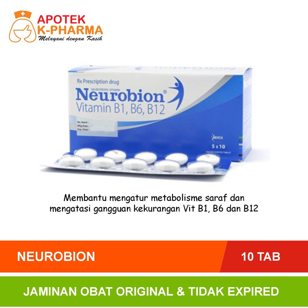 Jual Neurobion Vitamin B1, B5, B12 Strip Isi 10 Tablet Obat Original ...