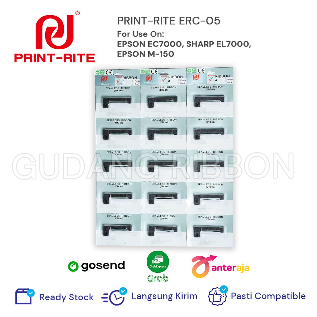 Jual PRINT-RITE RIBBON CARTRIDGE ERC-05 (PU) SEAMLESS NYLON | Shopee ...