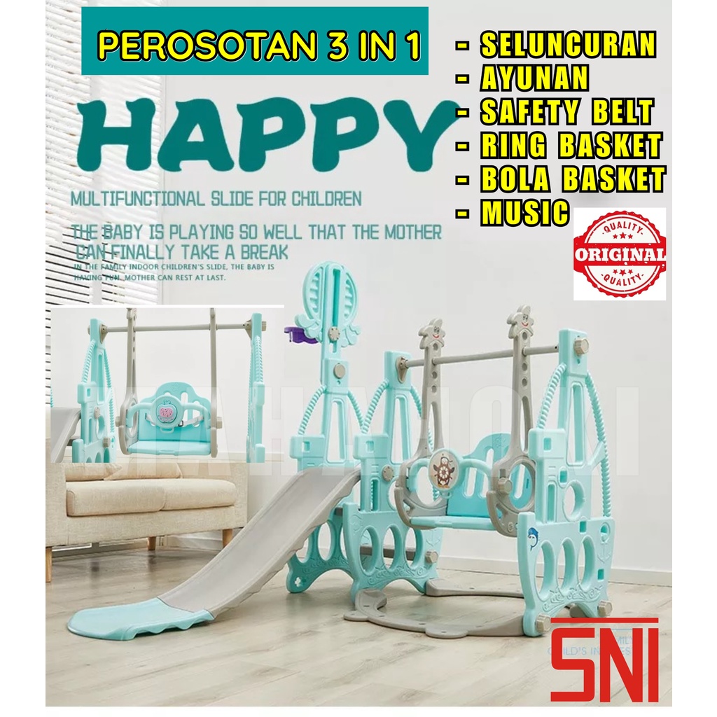 Jual PEROSOTAN 3 IN 1 MAINAN ANAK PREMIUM MUSIC AYUNAN SELUNCURAN FREE ...