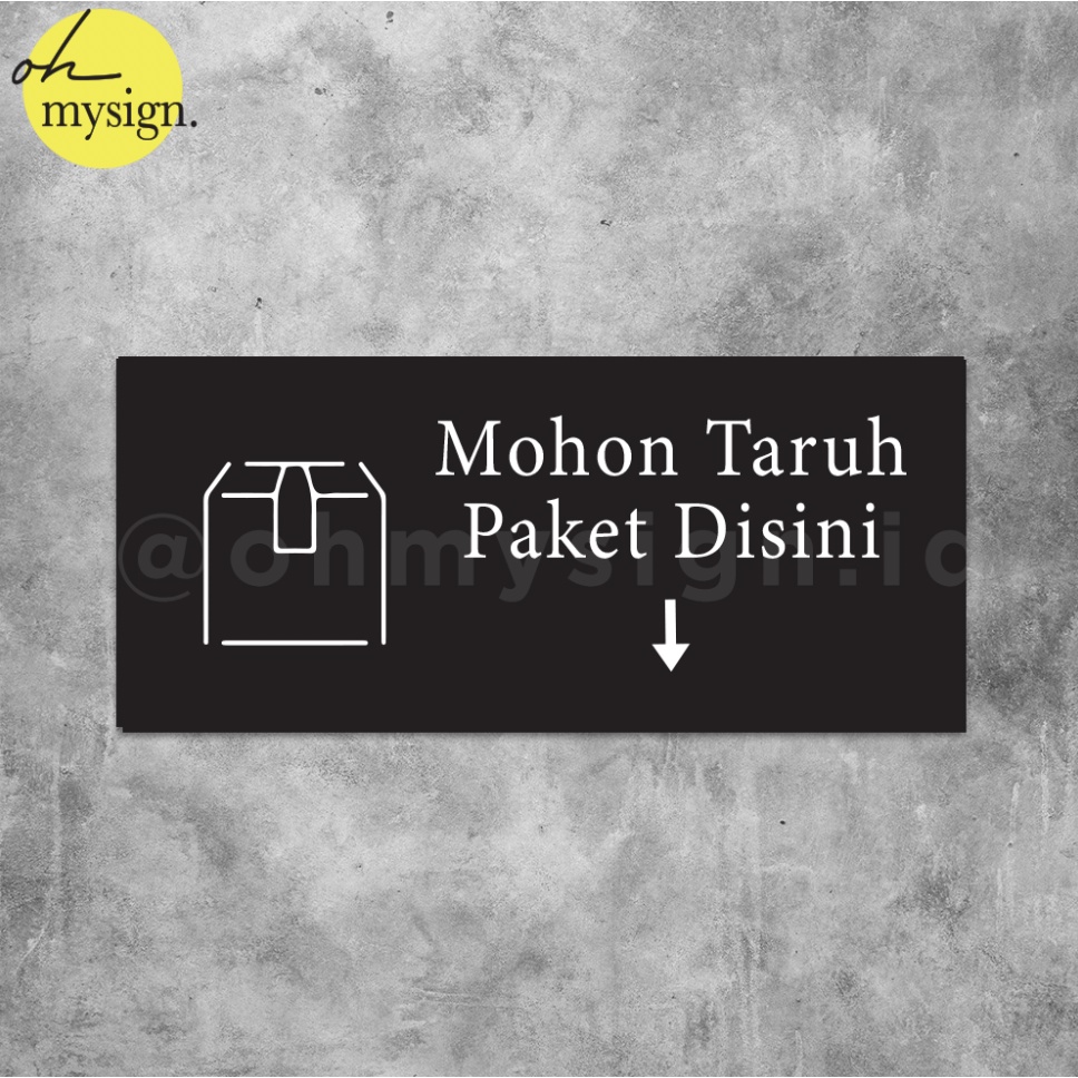 Jual Acrylic Sign Mohon Taruh Paket Disini Akrilik UV Print Plat Papan ...