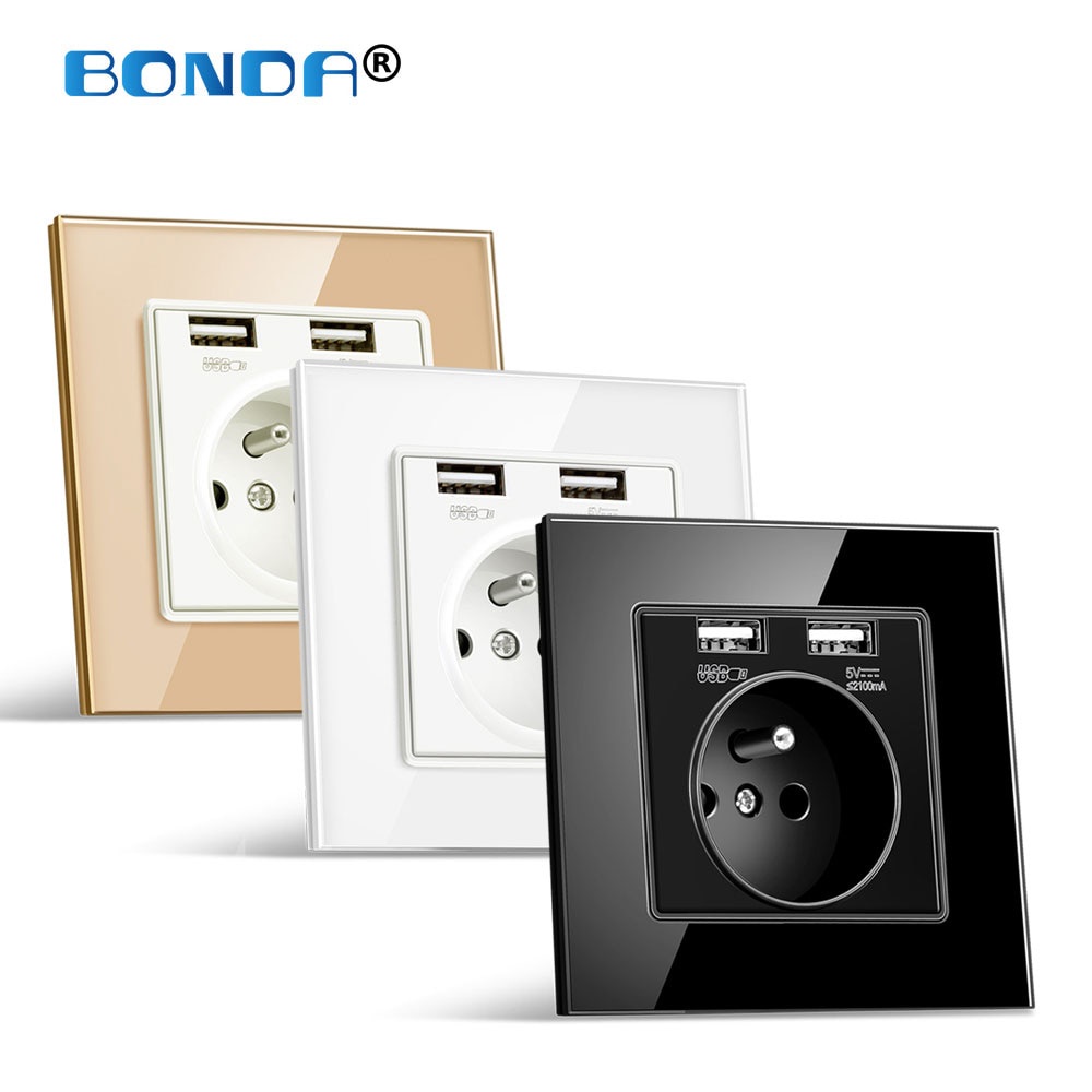 Jual PREORDER BONDA Electrical Wall Socket French Standard Power ...
