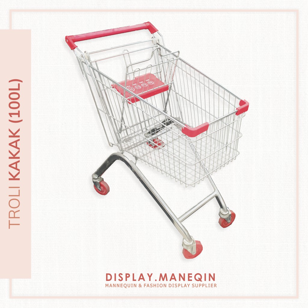Jual Trolley Supermarket Dorong Keranjang Belanja 100 L Murah | Shopee ...