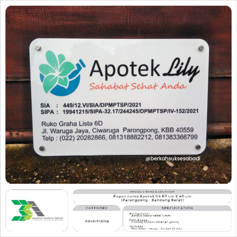 Papan Nama Apotek - Perumperindo.co.id