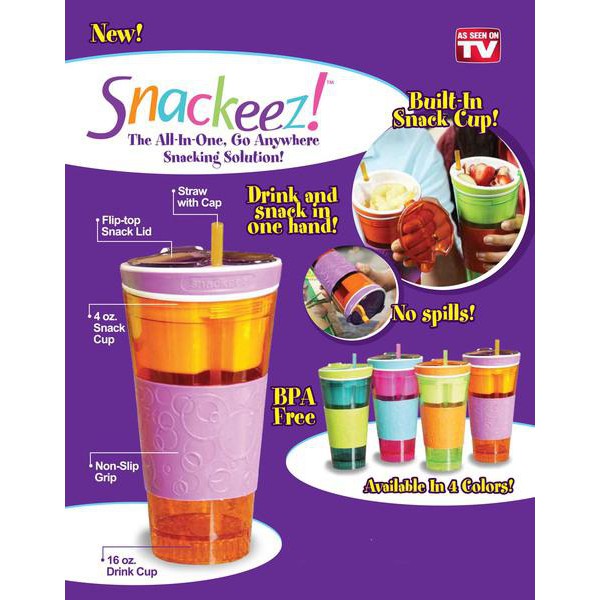 Jual Snackeez / Botol minum + Snack / Botol minum bioskop / Botol minum 2in1 / tempat minum 2in1 ...