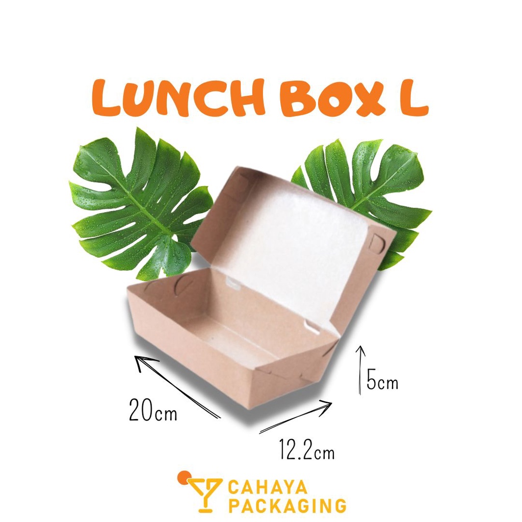 Jual PAPER LUNCH BOX KRAFT ( L ) KERTAS COKLAT KOTAK MAKAN TAKEAWAY POLOS LEMBARAN 100 PCS ...