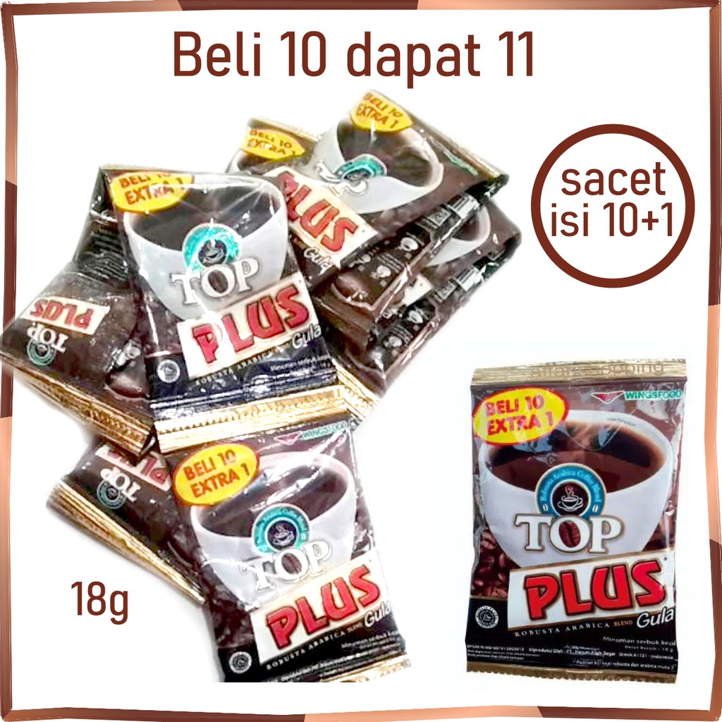 Jual paket sachet kopi top plus ROBUSTA ARABICA BLEND gula minuman ...