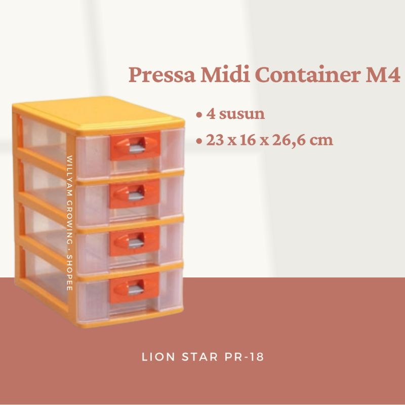 Jual Laci Plastik 4 Susun Lion Star Pressa Midi Container M4. PR-18 | Shopee Indonesia