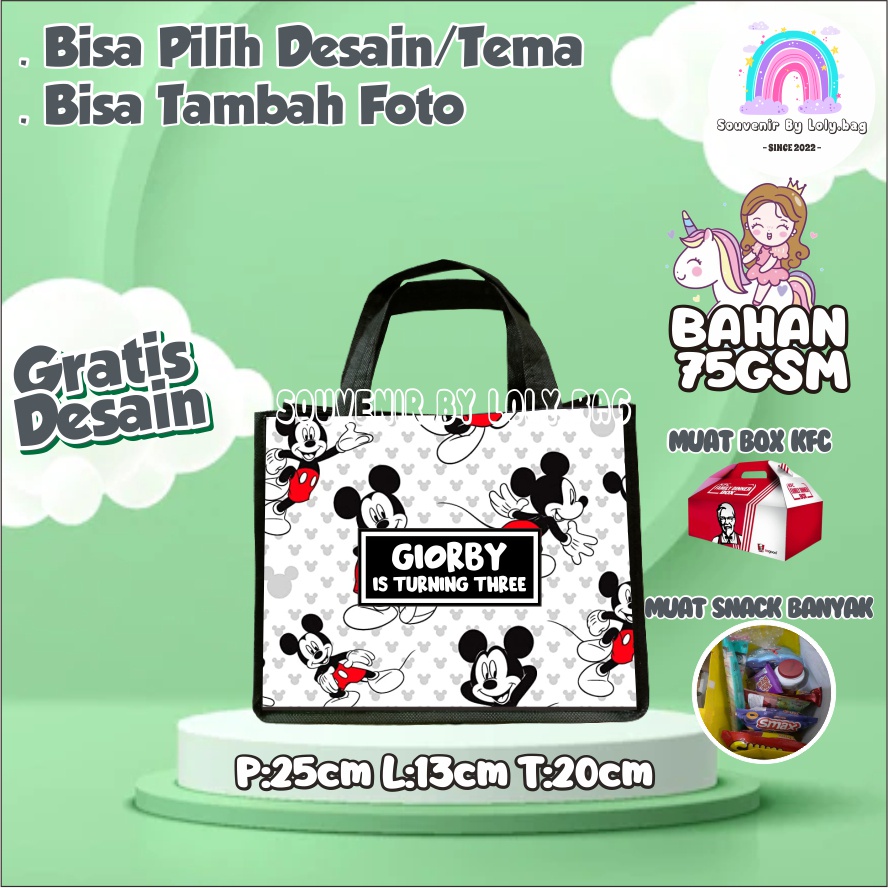 Jual Goodie Bag HITAM /Tas Ultah Custom/Goodie Bag Custom/Tas Ultah ...