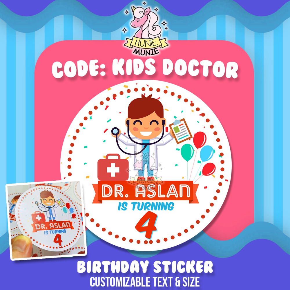 Jual Sticker Birthday Custom - SERI PROFESI - Dokter Polisi Pemadam ...