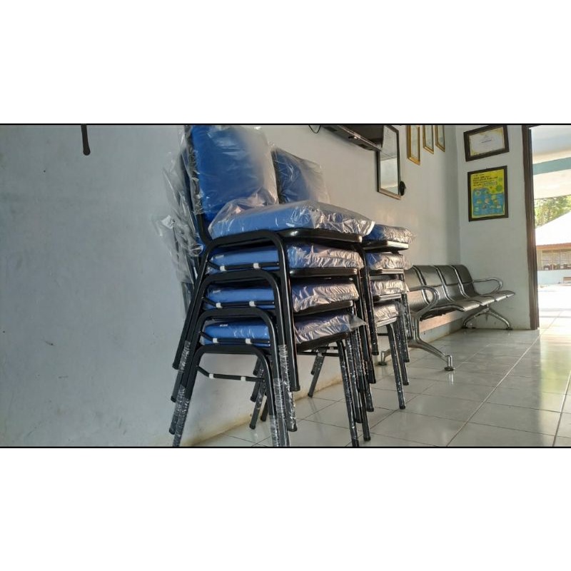 Jual Kursi Susun Chitose Caesar P Kain Biru Powder Coating | Shopee ...