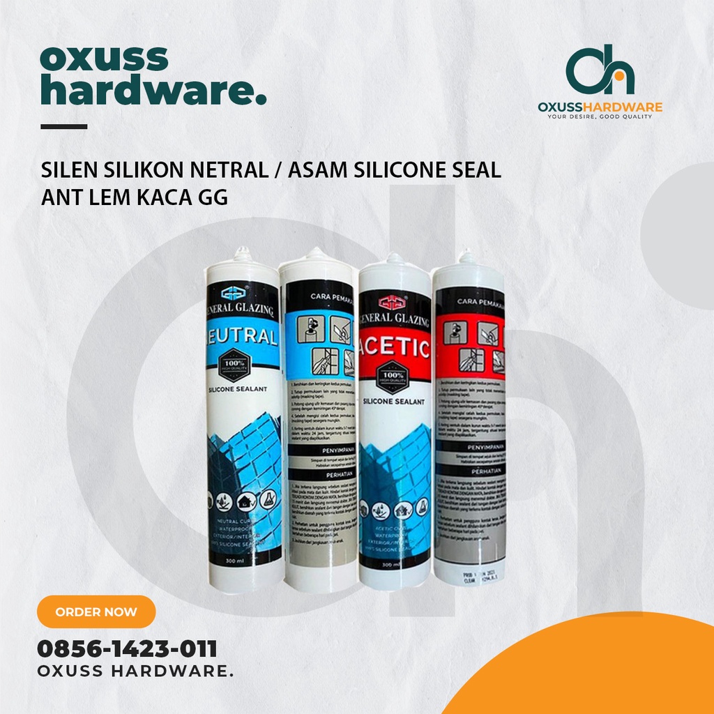 Jual Silen Silikon Netral / Asam Silicone Sealant Lem Kaca GG | Shopee ...