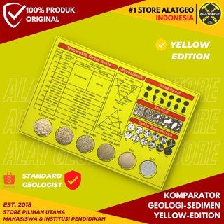 Jual KOMPARATOR GEOLOGI Batuan Sedimen Butir Skala Wentworth Kuning ...