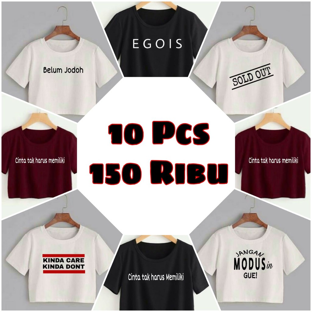 Jual PROMO 10 BAJU 100 RIBU ONLY CROP TEE TUMBLR | Shopee Indonesia