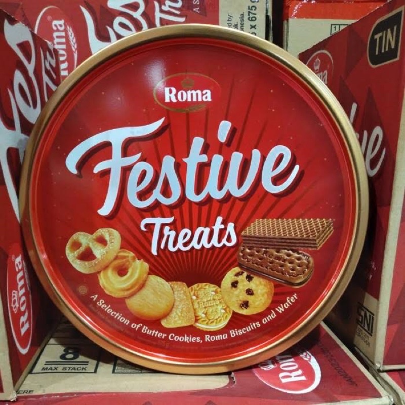 Jual ROMA BISCUIT FESTIVE TREATS 675GRAM KALENG | Shopee Indonesia