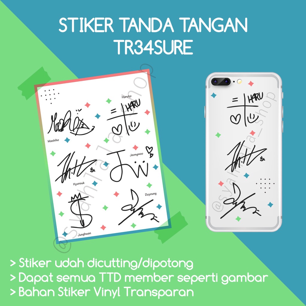 Jual STIKER TANDA TANGAN TR34SURE TTD KPOP TREASUR3 | Shopee Indonesia