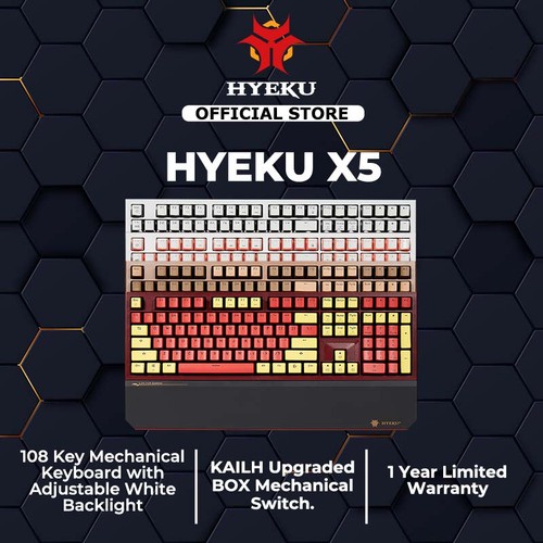 Jual HYEKU X5 108 Key Gaming Mechanical Wireless/Wired TKL Keyboard 107 ...