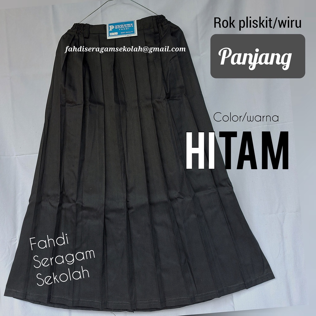 Jual ROK WIRU/PLISKIT HITAM PANJANG LURUS SERAGAM SEKOLAH SD-MI, SMP-MTS, SMA-MA LENGKAP ...