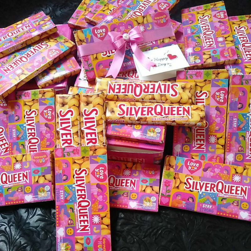 Jual silverqueen valentine free pita dan kartu ucapan 62gram bundle ...