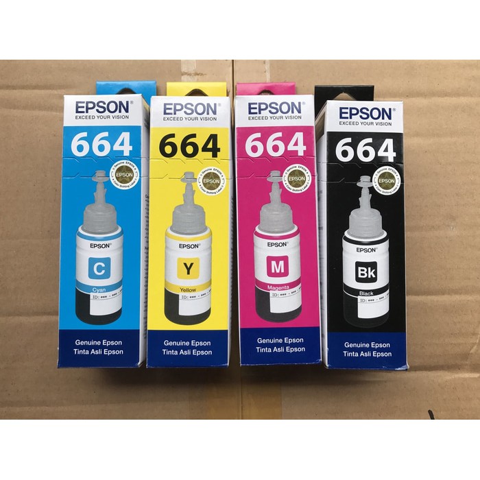 Jual Tinta printer epson original 664 T664 T6641 T6642 T6643 T6655 | Shopee Indonesia
