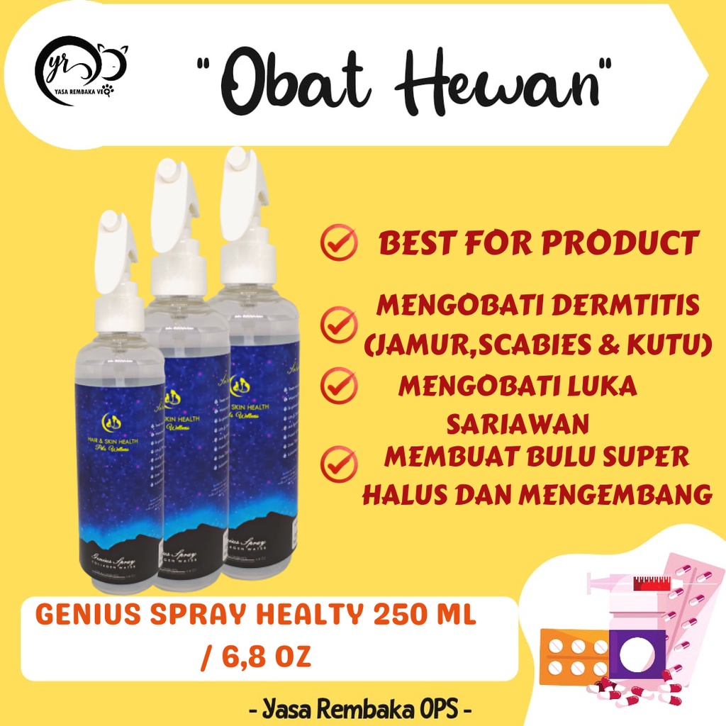Jual GENIUS SPRAY 250ml - Obat Jamur Luka Luar dan Sariawan pada Kucing ...