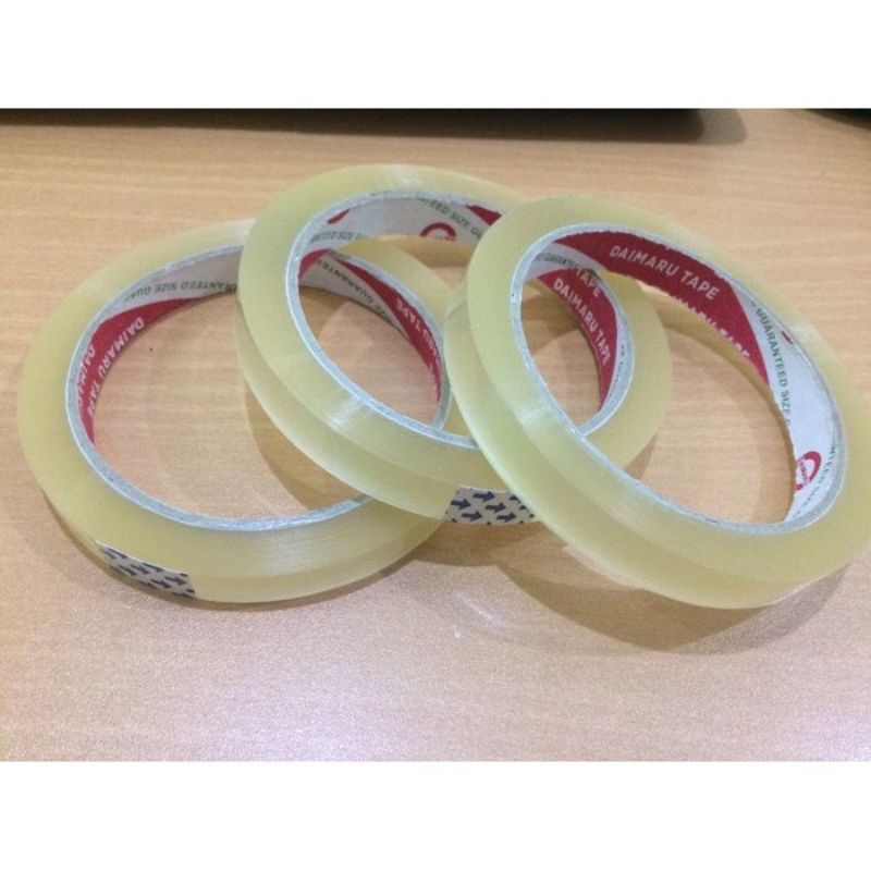 Jual isolasi bening kecil daimaru 1/2 inci 12 mm x 72 yard solatip ...