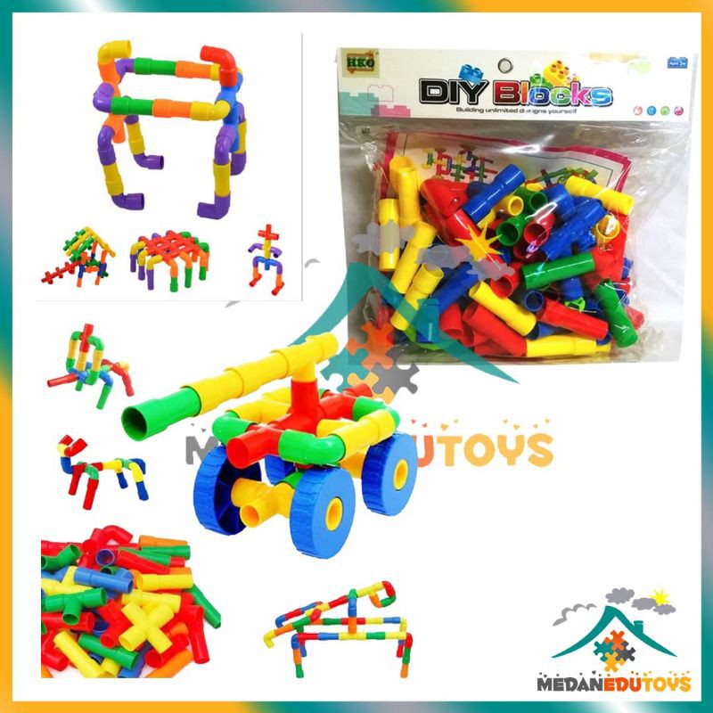 Jual Medanedutoys - Lego Diy Blocks Pipa / Lego Pipa - Mainan Edukasi ...