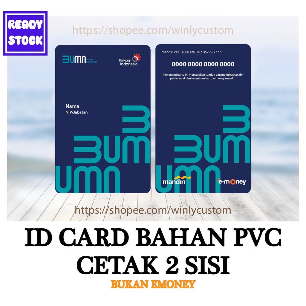 Jual CUSTOM KARTU PVC DESIGN ID CARD TELKOM BUMN TERBARU BAHAN PVC - 2 ...
