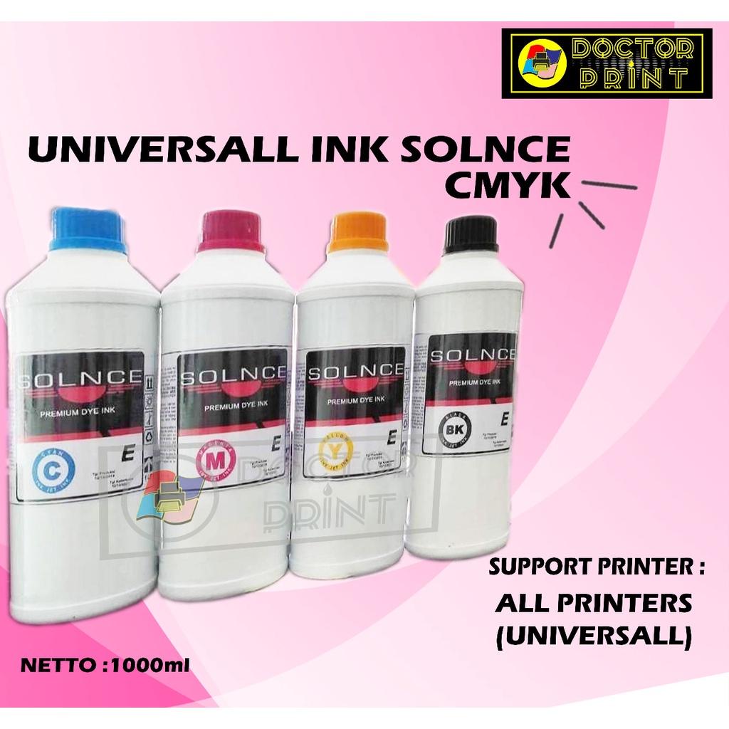 Jual Tinta Universal SOLNCE CMYK Kemasan 1Liter Indonesia|Shopee Indonesia