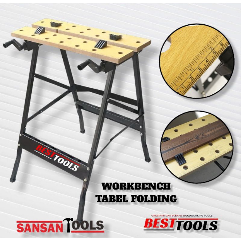 Jual Work bench workbench meja kerja tukang kayu portabel meja clamp ...