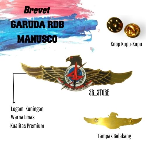 Jual Brevet Brivet Lencana Pin Wing GARUDA RDB MONUSCO Logam kuningan ...