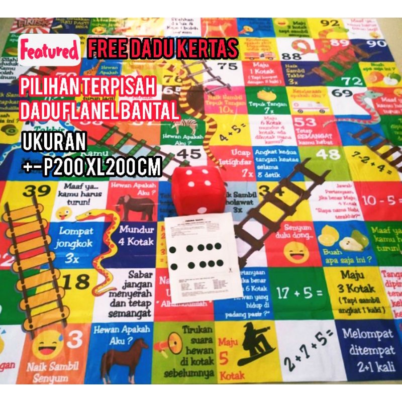 Jual Snake and ladder ular tangga jumbo dadu kertas / flanel | Shopee Indonesia