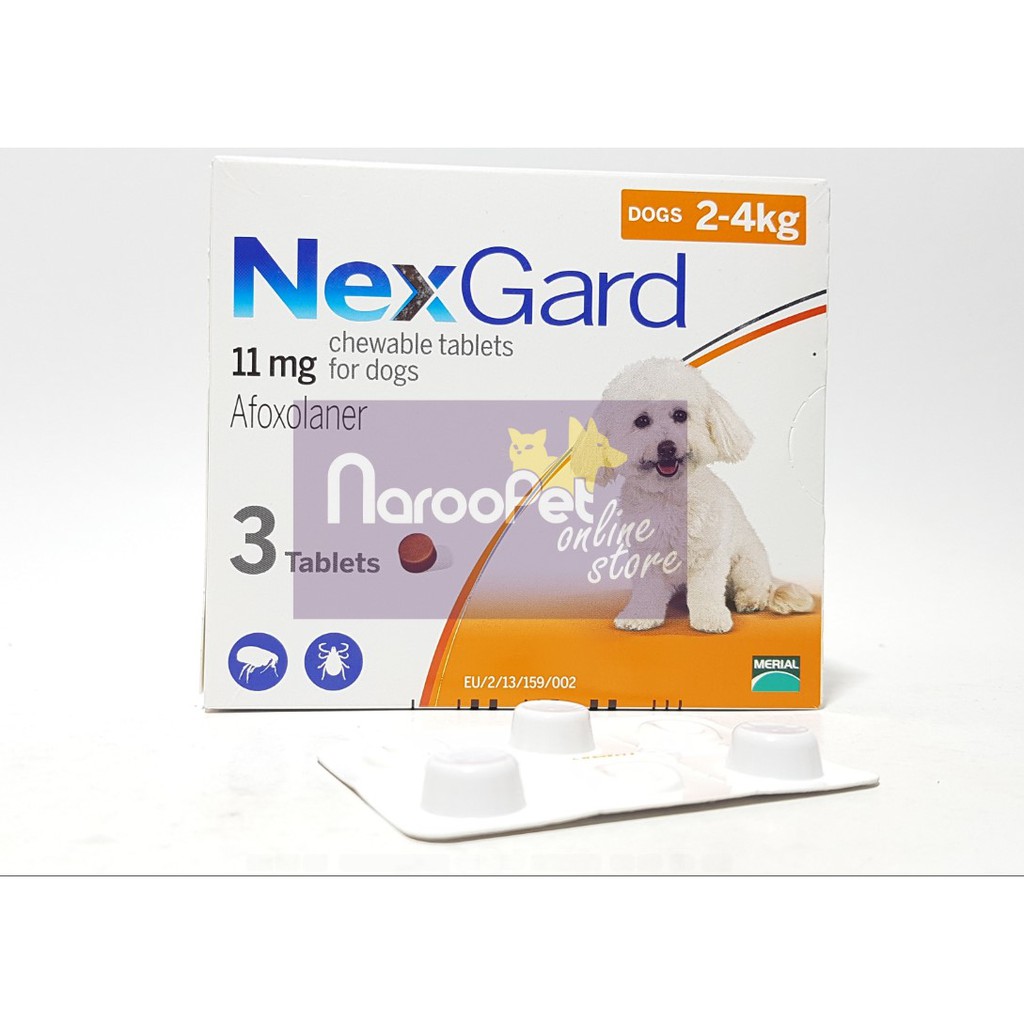 Jual OBAT KUTU ANJING KUNYAH NEXGARD CHEWABLE TABLETS 11MG FOR DOGS 2-4KG 1 TABLET | Shopee ...