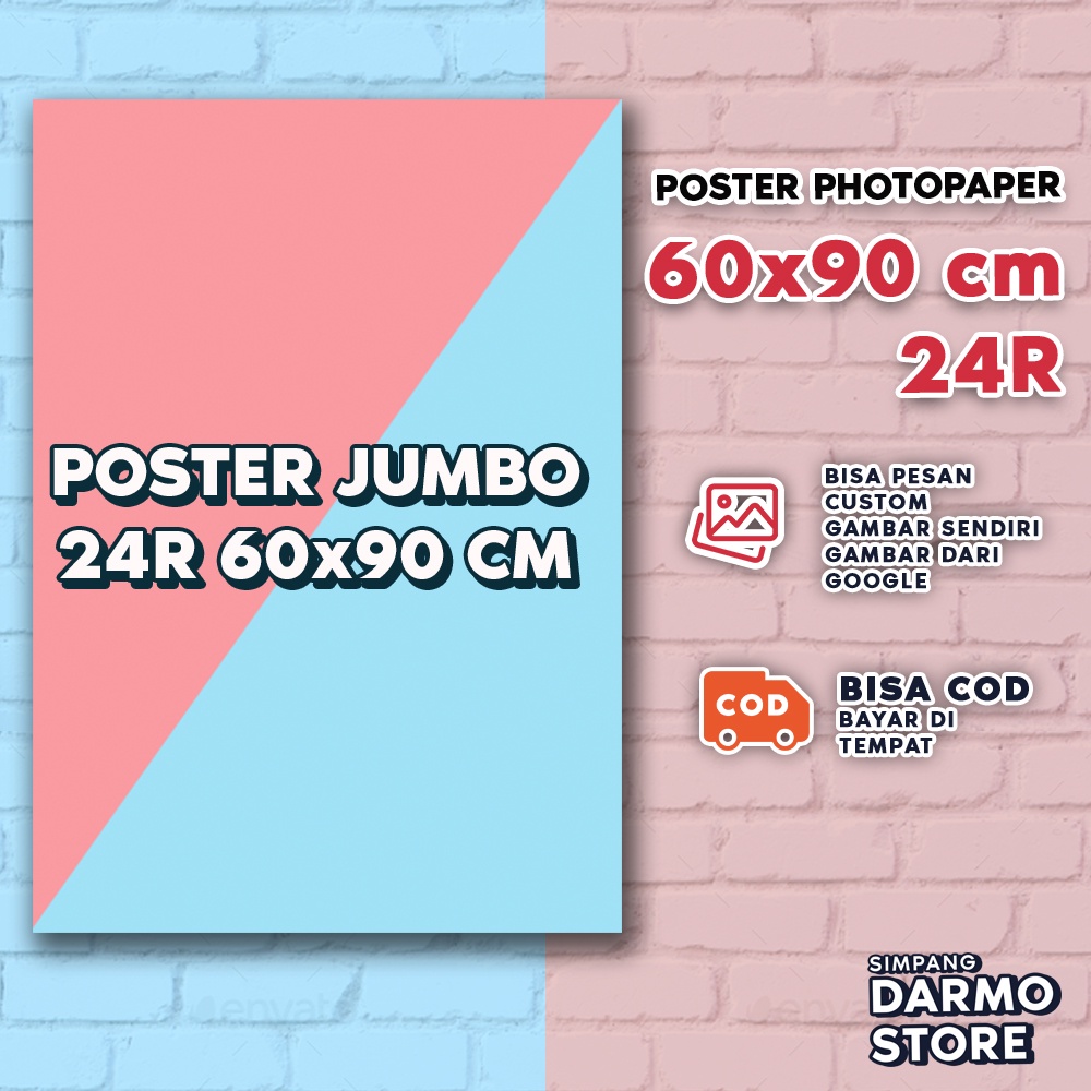 Jual Poster Jumbo Custom Gambar Sendiri Ukuran 24R / A1 60x90 cm Bisa ...