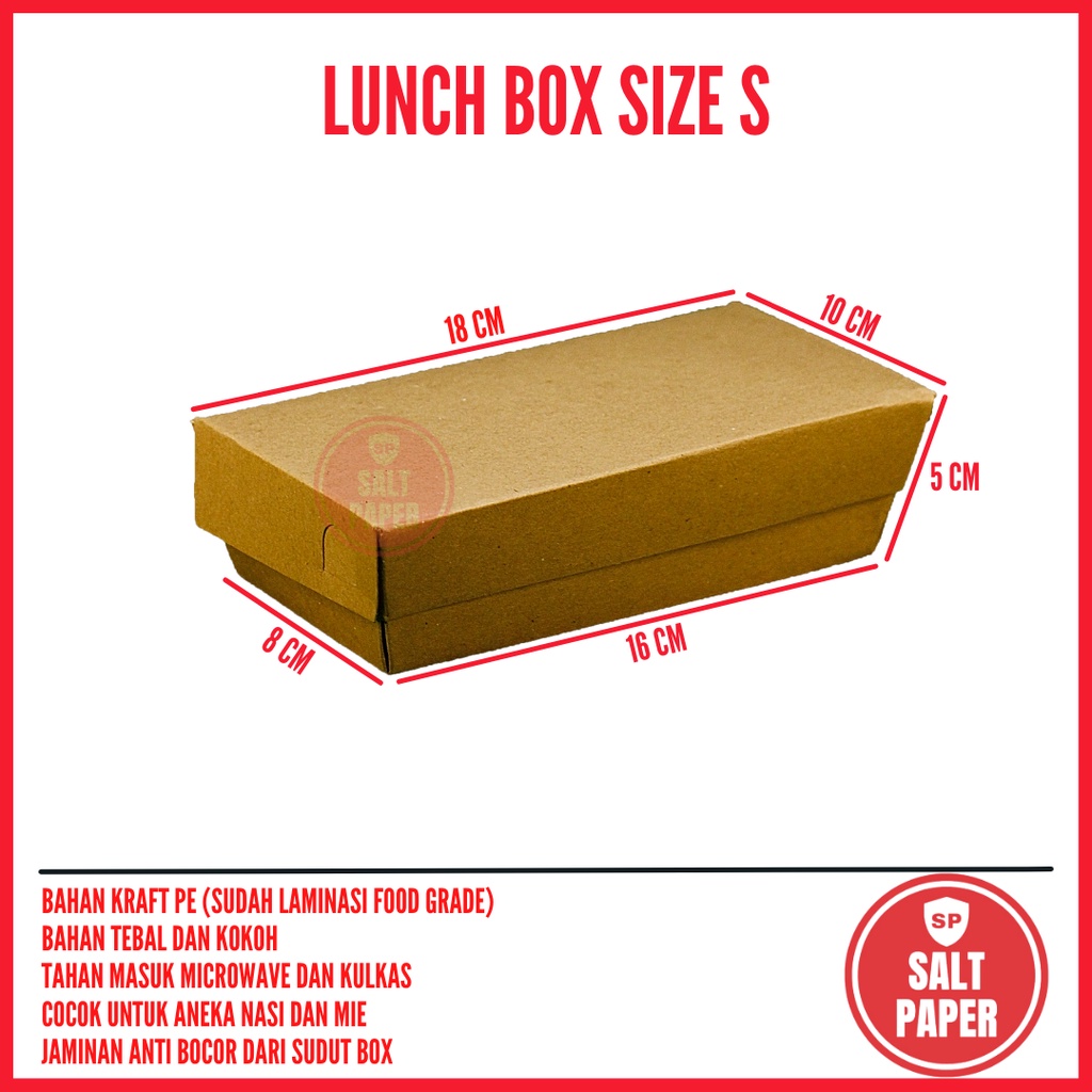 Jual Paper Lunch Box S / Lunch Box S / Paper Box Makanan S / Box ...