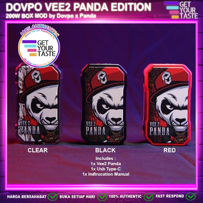 Jual Dovpo VEE2 Panda Edition 200W Box Mod Authentic by Dovpo x Panda | Shopee Indonesia