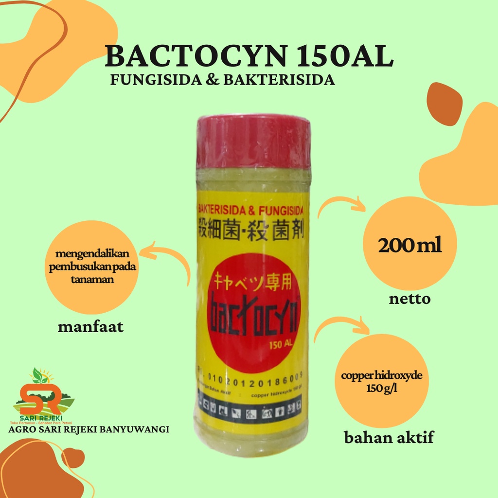 Jual BACTOCYN 150AL 200ML FUNGISIDA & BAKTERISIDA untuk layu dan busuk ...