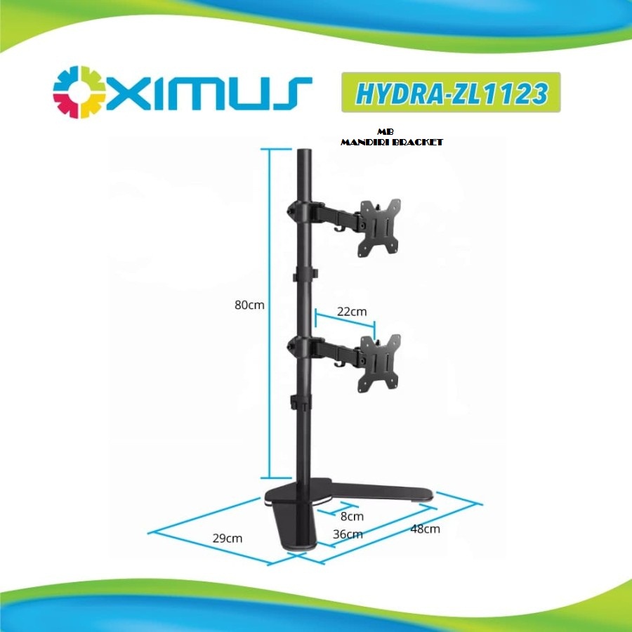 Jual BRACKET MEJA LCD LED TV 2 Monitor 13" - 27" OXIMUS HYDRA ZL1123 ...