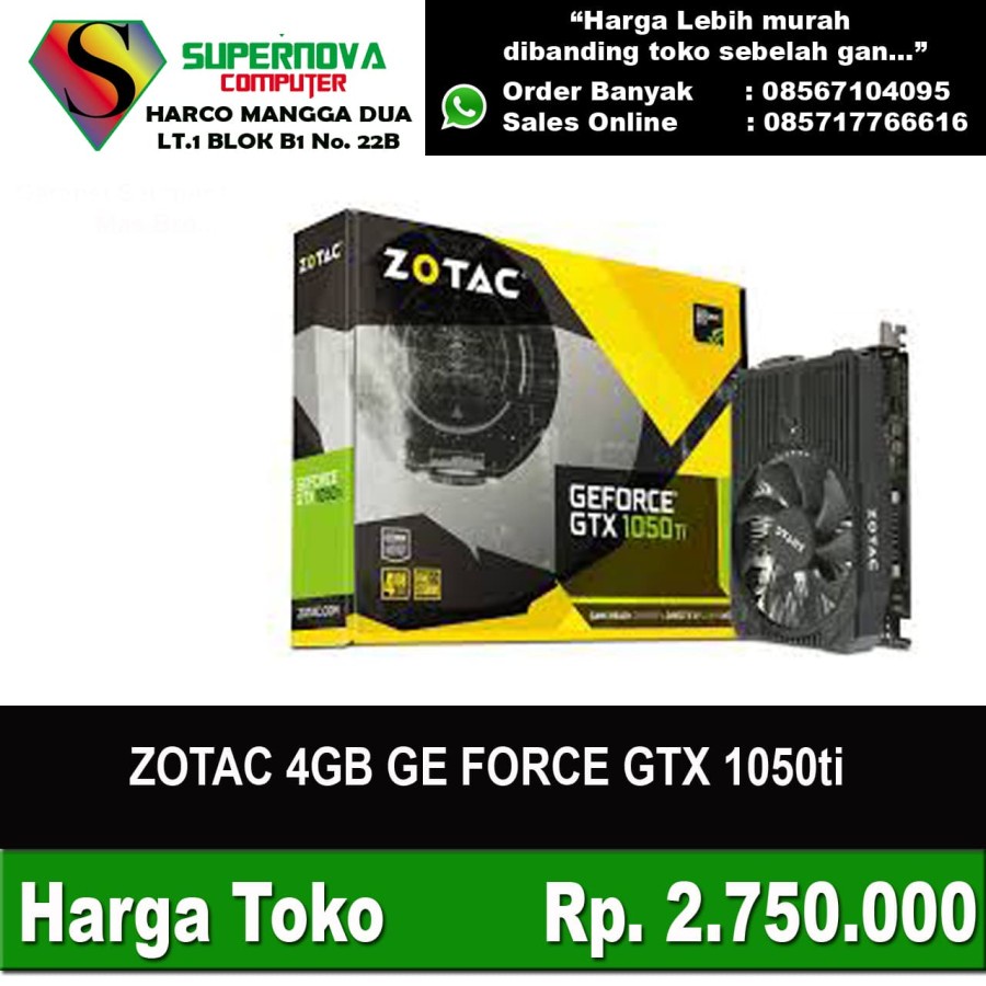 Jual ZOTAC GTX 1050 ti 4GB SINGLE FAN | Shopee Indonesia
