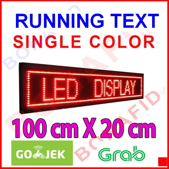 Jual Jual LED Running Text 100cm x 20cm Moving Sign Warna Merah 1m ...